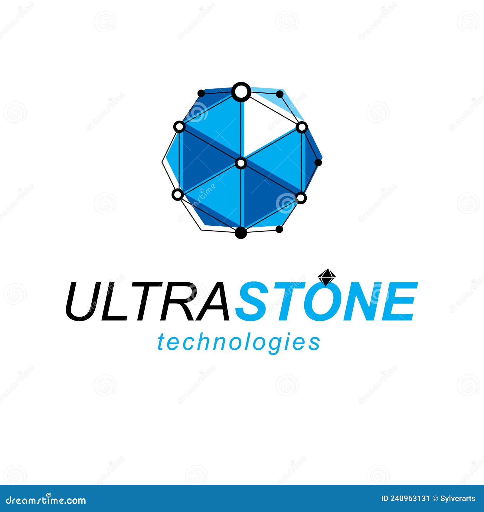 Technology Conceptual Logo. Abstract Vector 3D Geometric Low Poly ...
