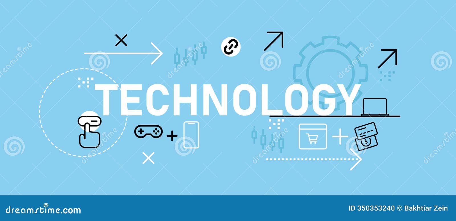 Technology Conceptual Web Header Design Light Blue Background Concept ...