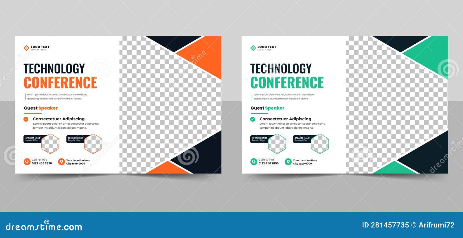 Technology Conference Flyer Template, Corporate Horizontal Business ...