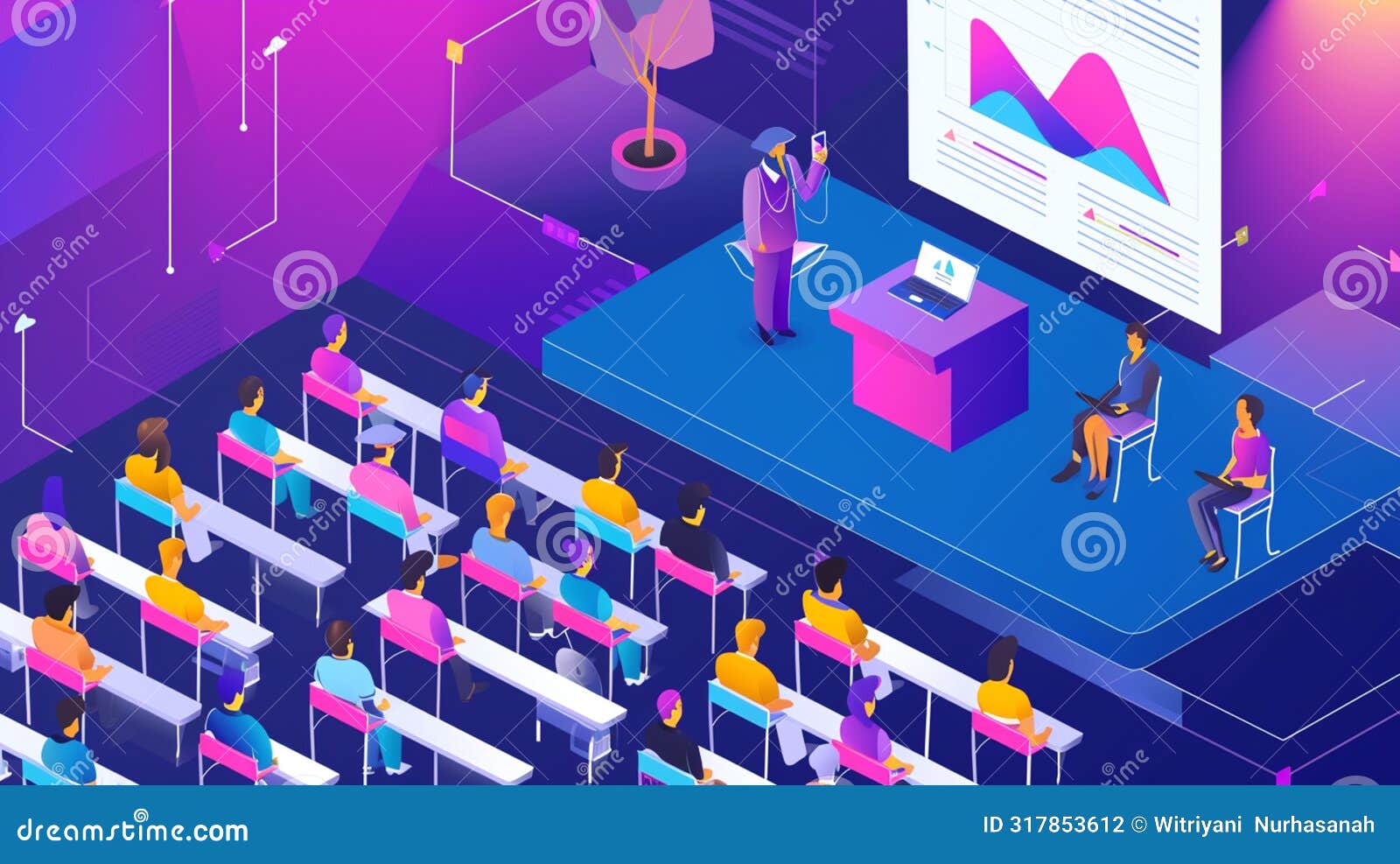 Technology Conference Platform with Many Visitors. Generative Ai Stock ...