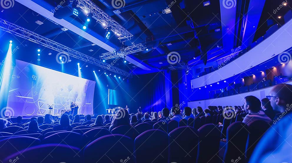 Technology Conference Platform with Many Visitors. Generative Ai Stock ...