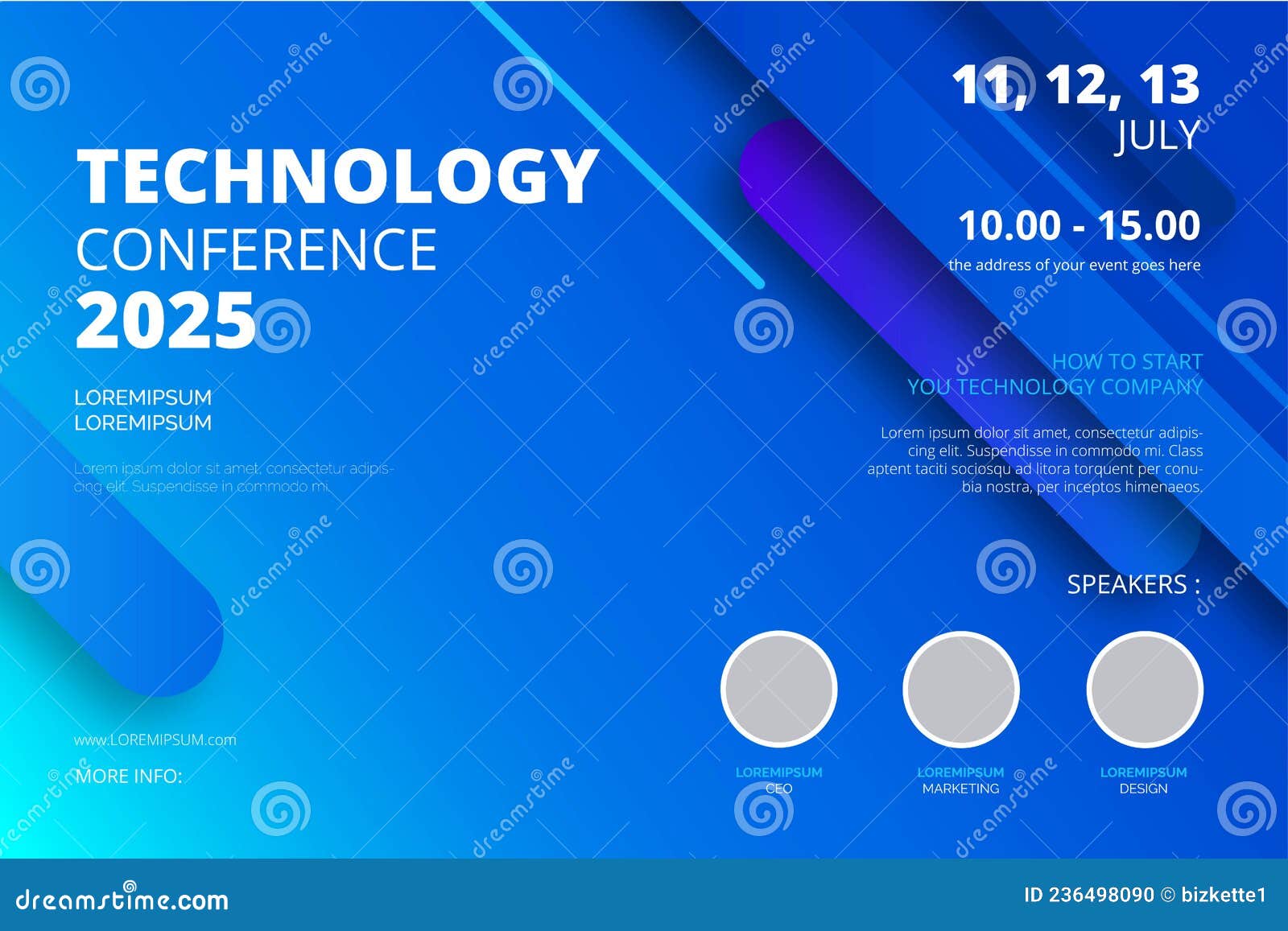 Technology Conference Poster Template Vector Illustration Stock Vector ...