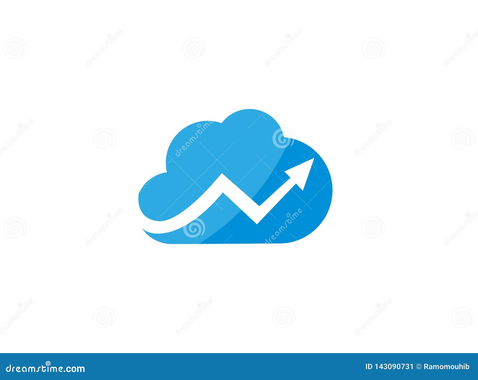 Technology Connect with Arrow Across the Clouds Symbol for Logo Stock ...