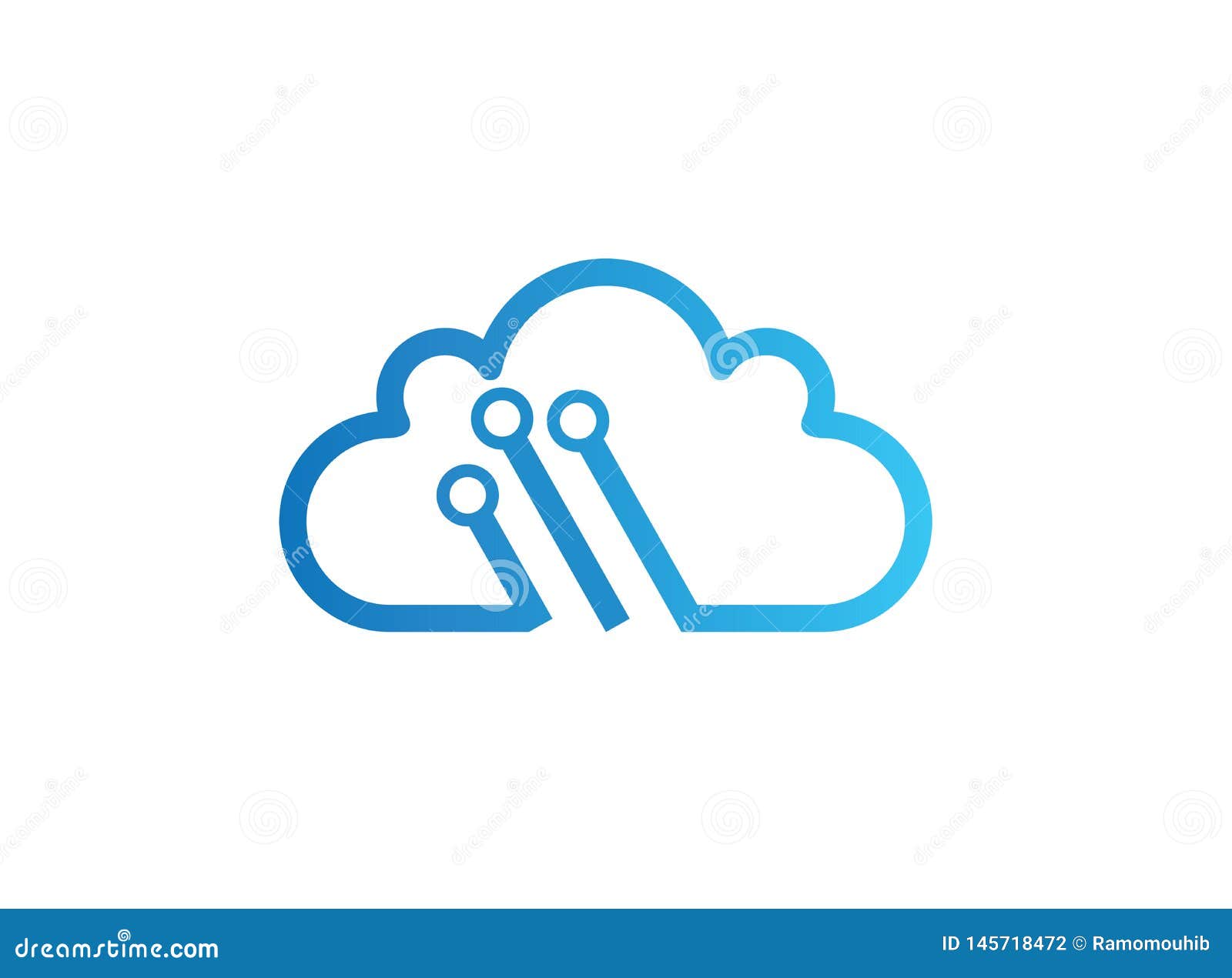 Technology Connect with Clouds Symbol Logo Design Illustration, High ...