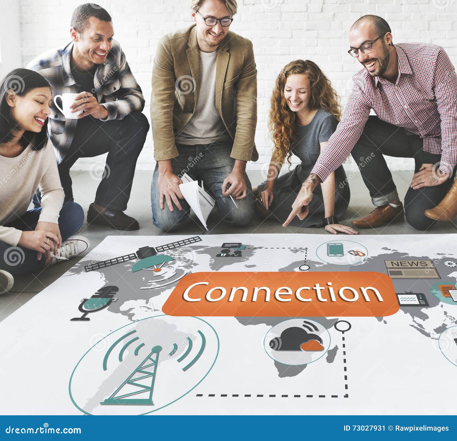 Technology Connection Communication Interconnection Concept Stock Image ...