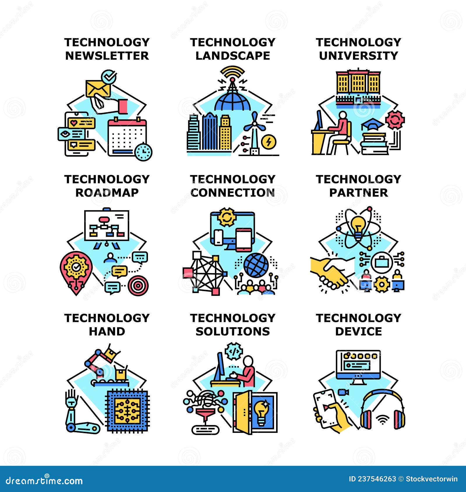 Technology Icon Vector Illustration Stock Vector - Illustration of road ...