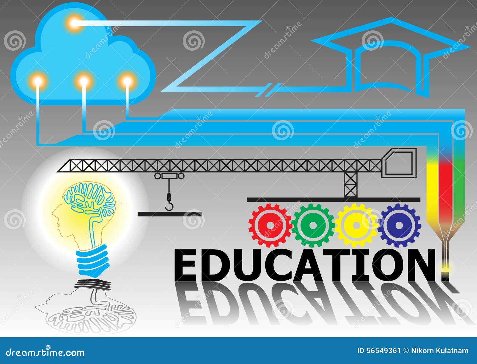 Technology Connection Education Background Stock Vector - Illustration ...