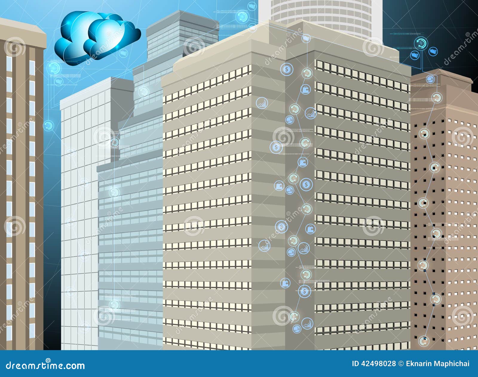 Technology connection stock illustration. Illustration of building ...
