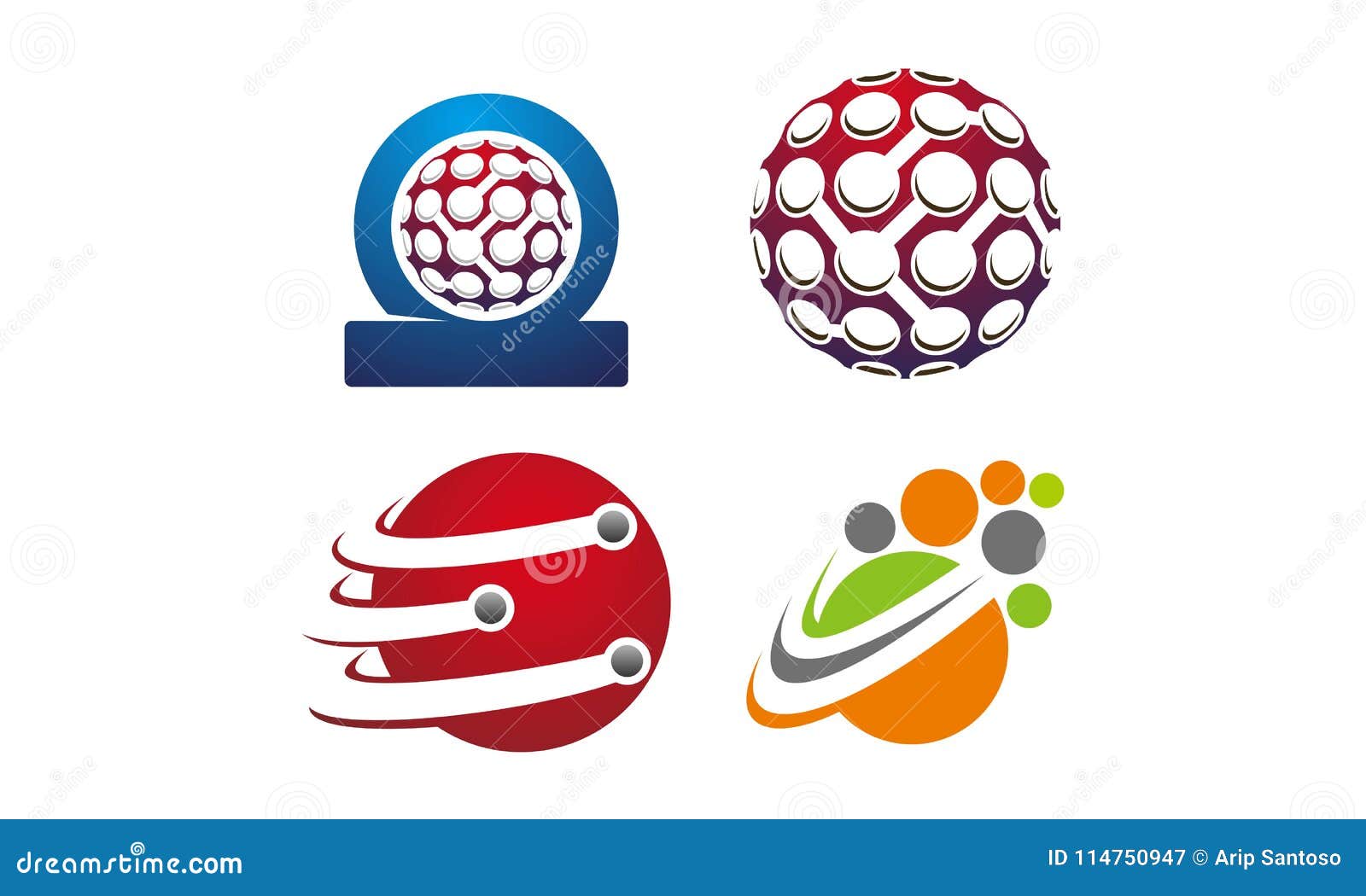 Technology Connection Logo Set Stock Vector - Illustration of broadband ...