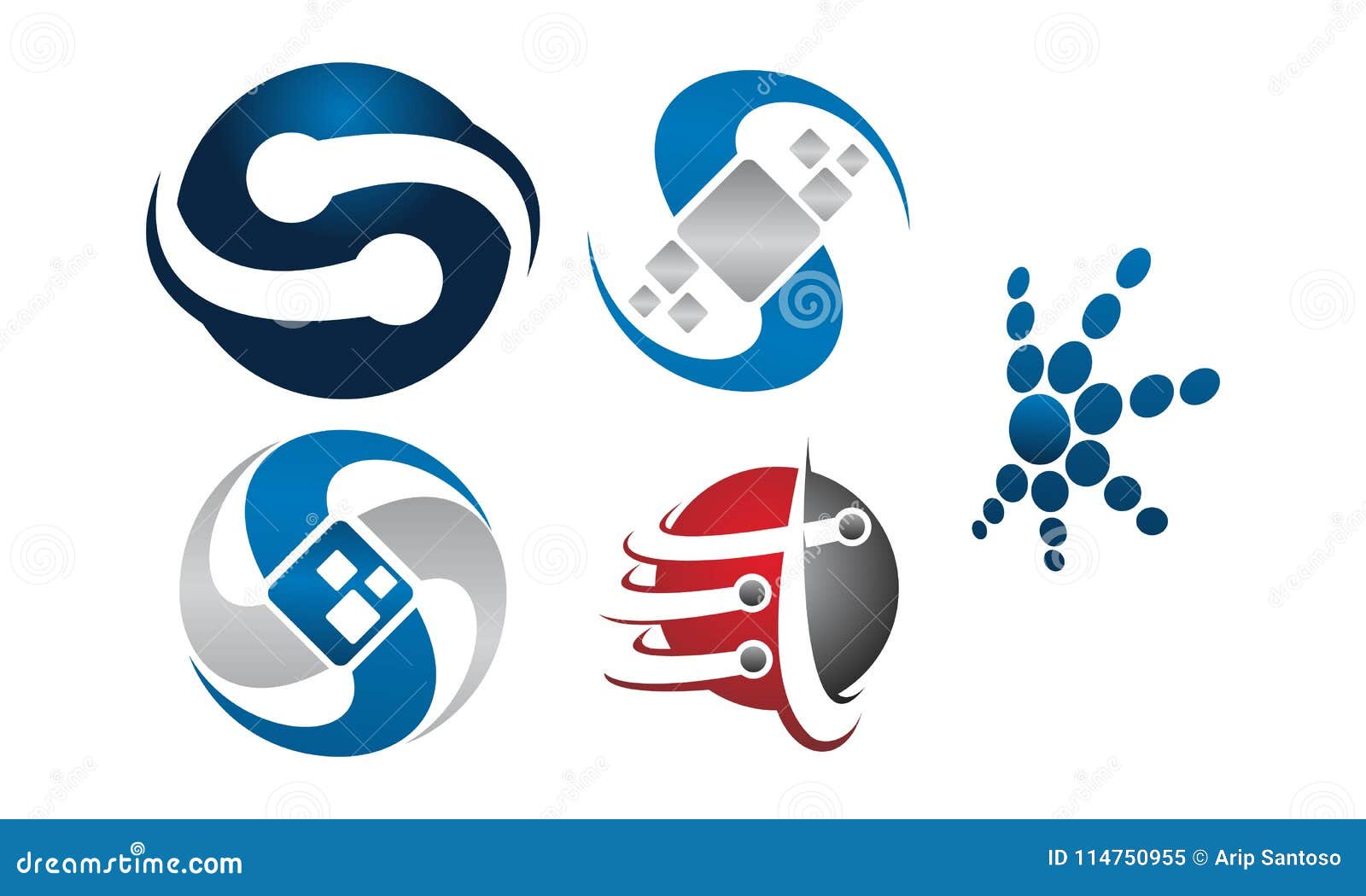Technology Connection Logo Set Stock Vector - Illustration of ...