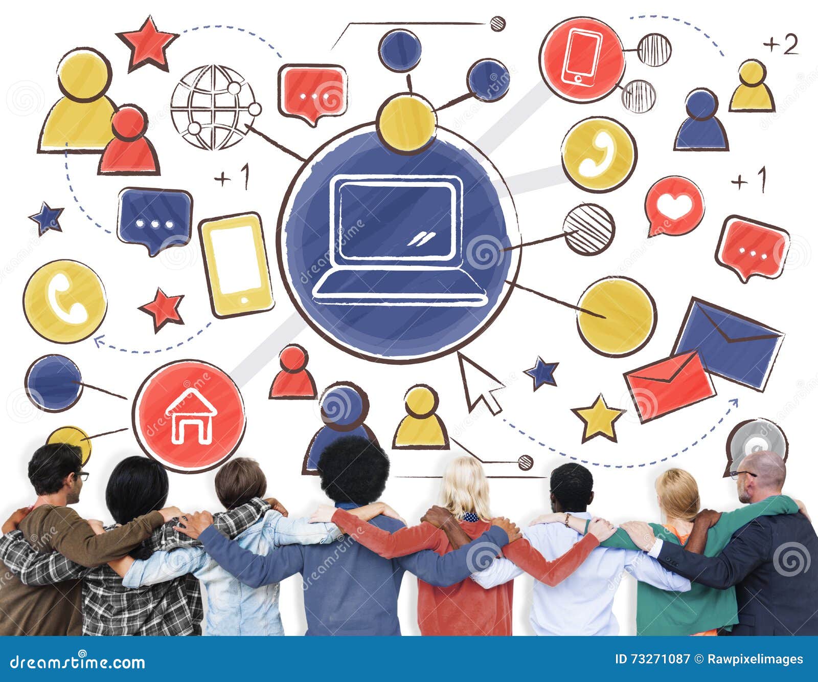 Technology Connection Media People Graphics Concept Stock Image - Image ...