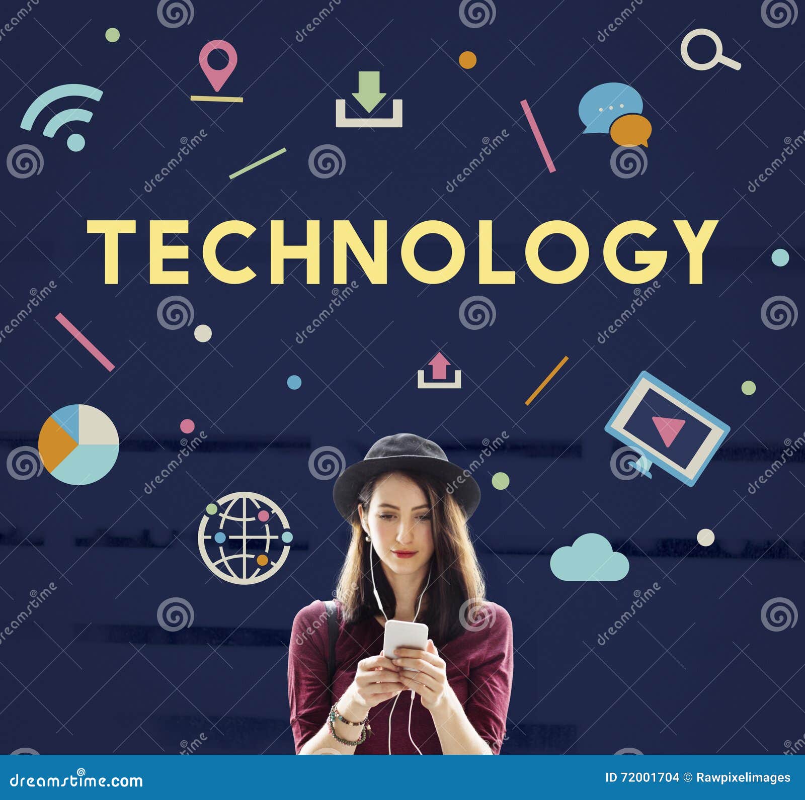 Technology Connection Online Sharing Multimedia Concept Stock Photo ...