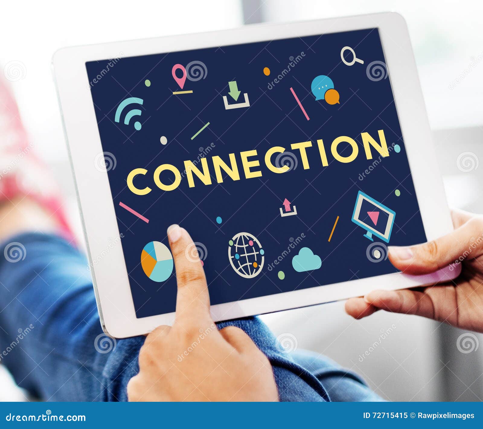 Technology Connection Online Sharing Multimedia Concept Stock Image ...