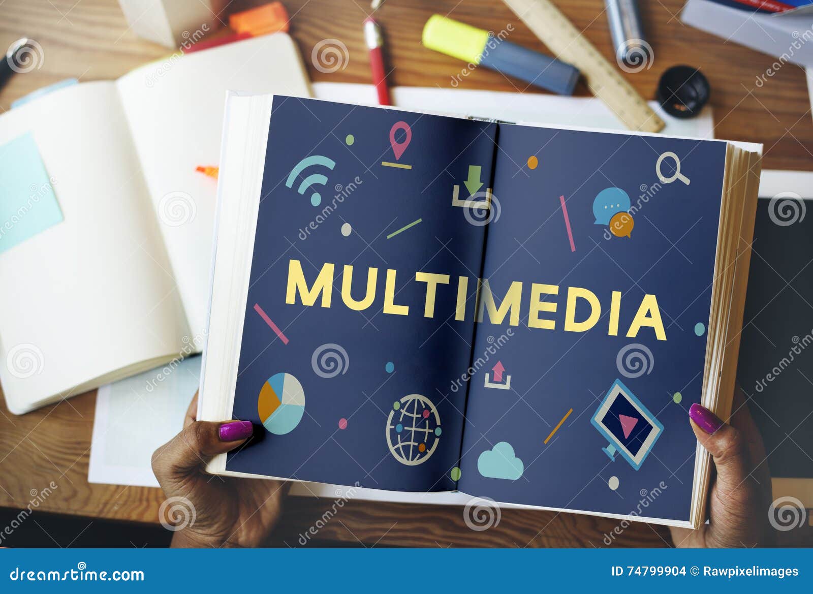 Technology Connection Online Sharing Multimedia Concept Stock Photo ...