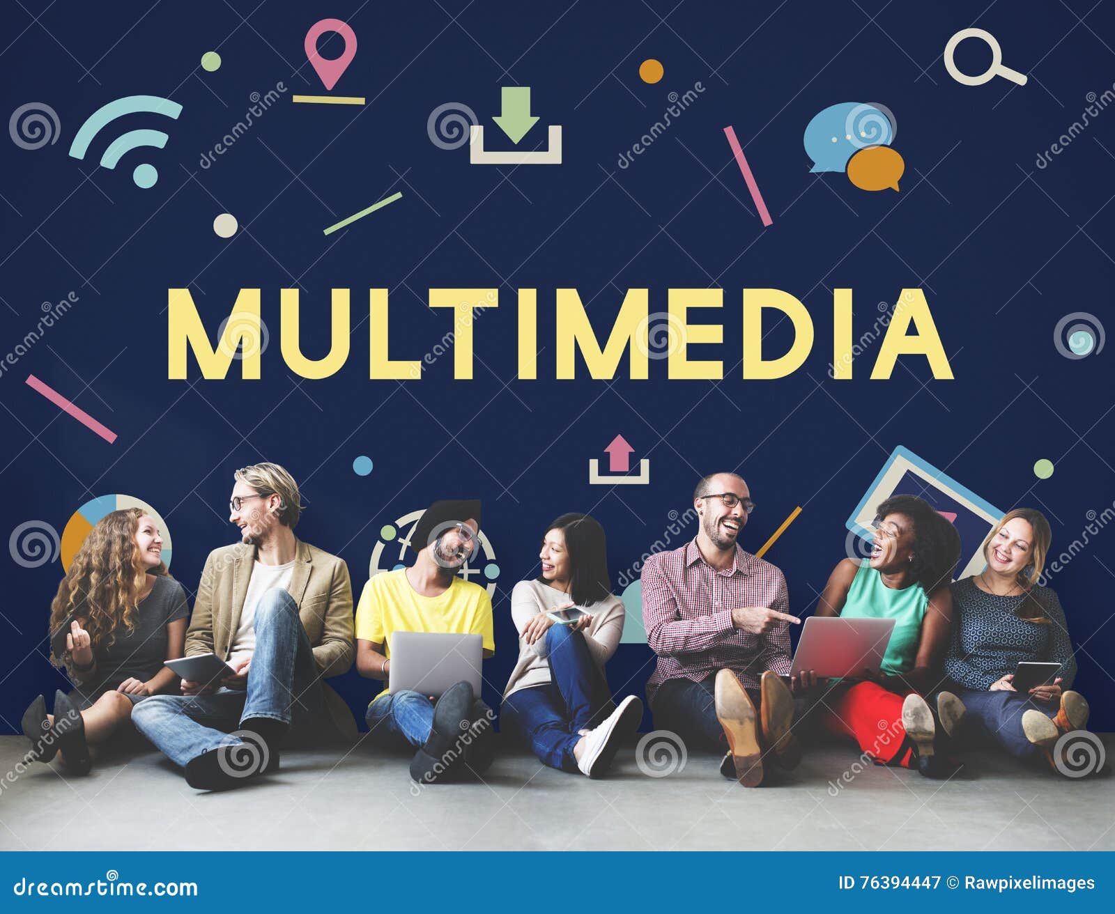 Technology Connection Online Sharing Multimedia Concept Stock Image ...