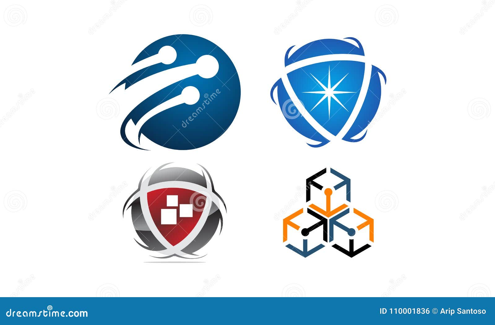 Technology Connection Template Set Stock Vector - Illustration of ...