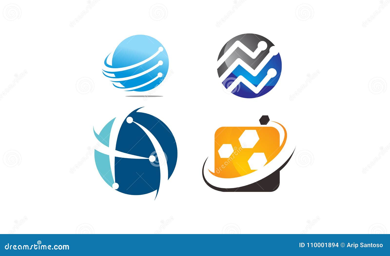 Technology Connection Template Set Stock Vector - Illustration of ...