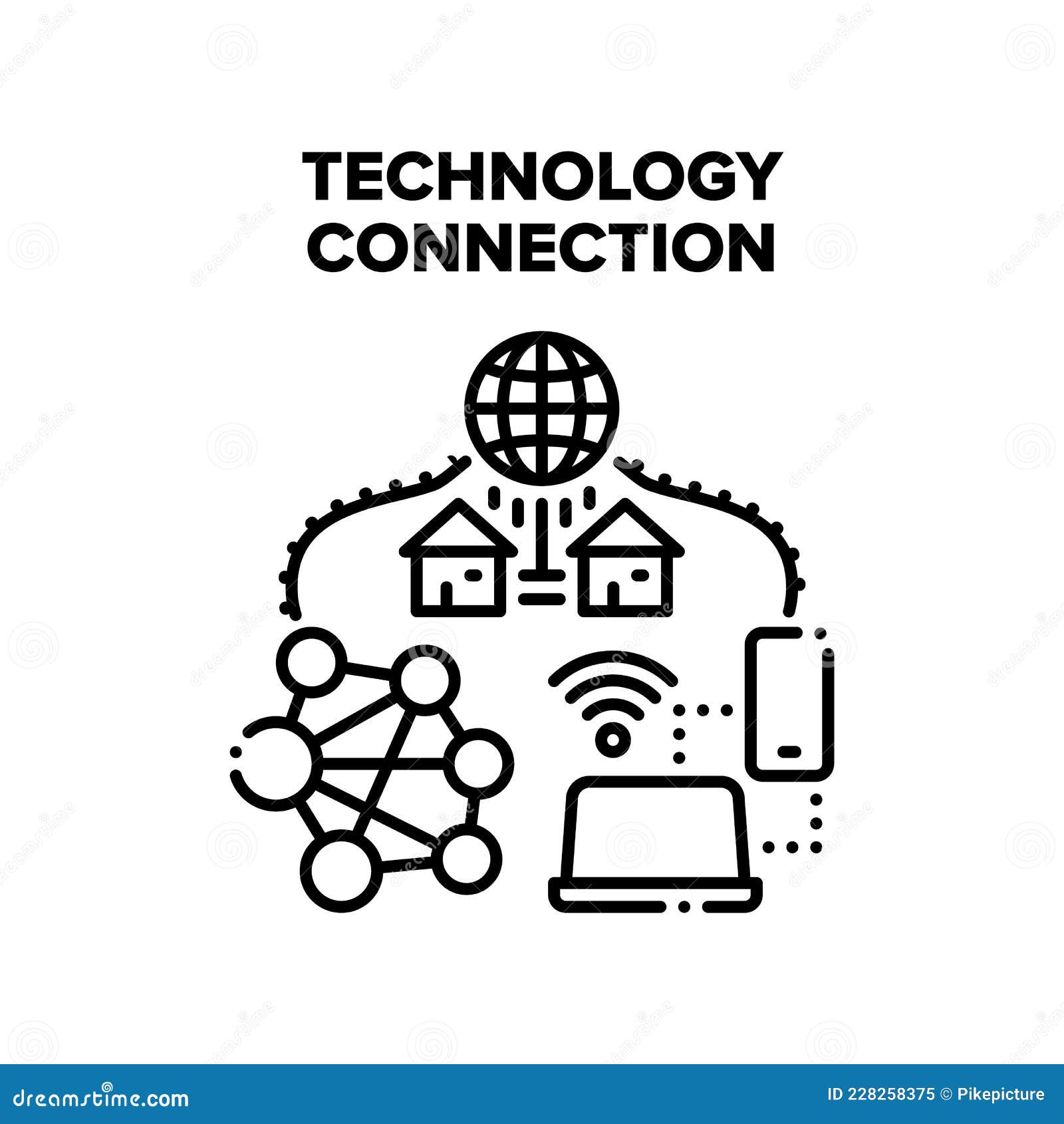 Technology Connection Vector Concept Illustration Stock Illustration ...