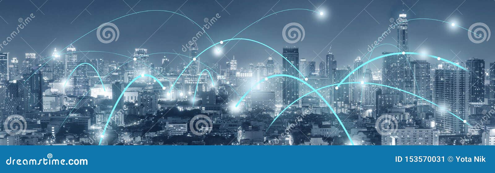 Technology Connectivity Busy in the City Stock Image - Image of light ...