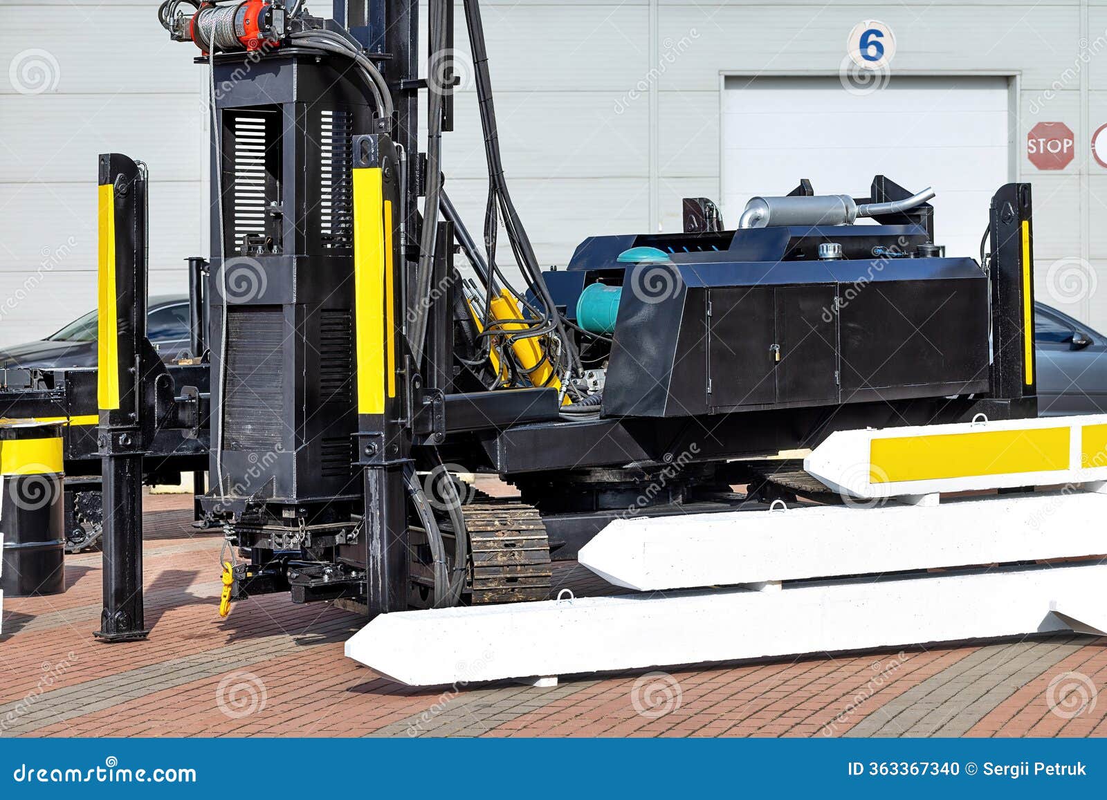 Pile Driving In Foundation Pit For Construction Of Apartment Building ...
