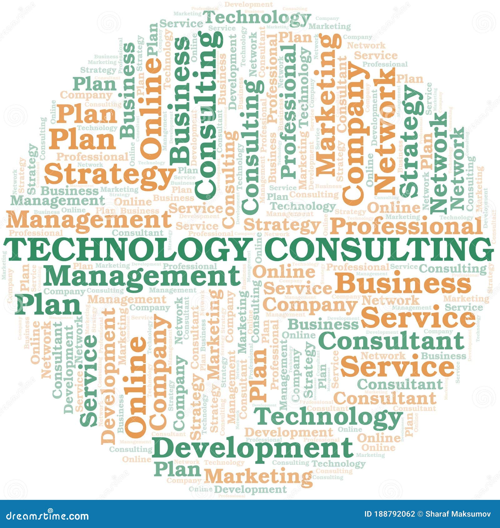 Technology Consulting Typography Vector Word Cloud. Stock Vector ...
