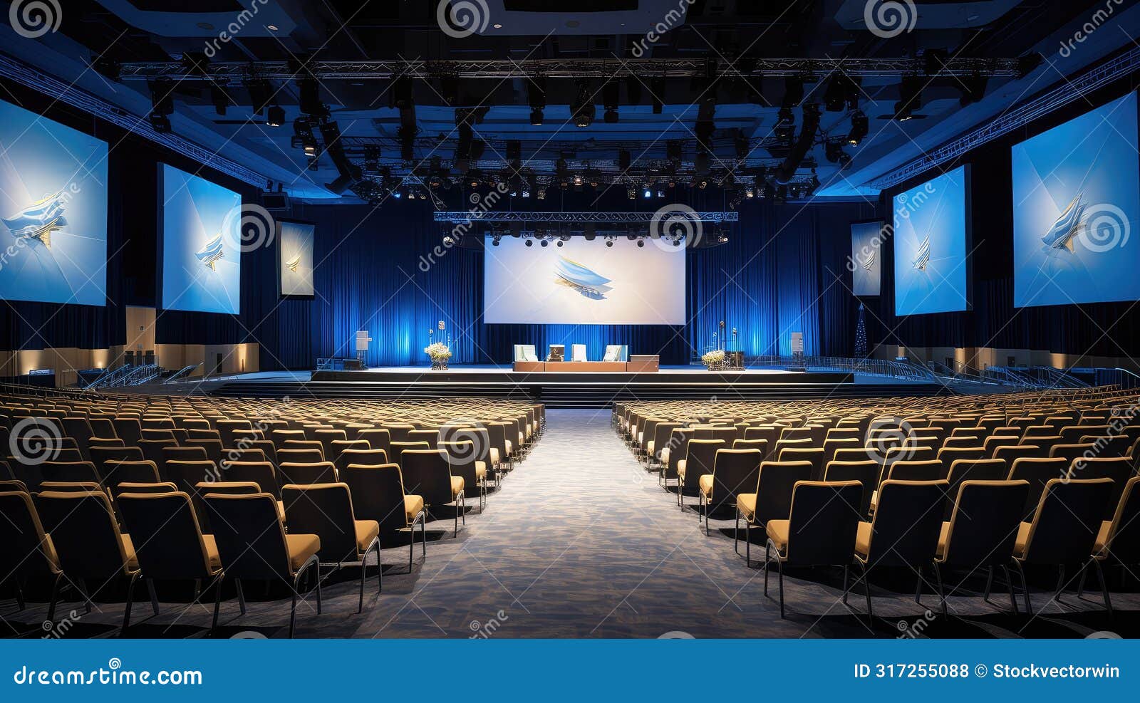 Technology Convention Center Interior Stock Illustration - Illustration ...