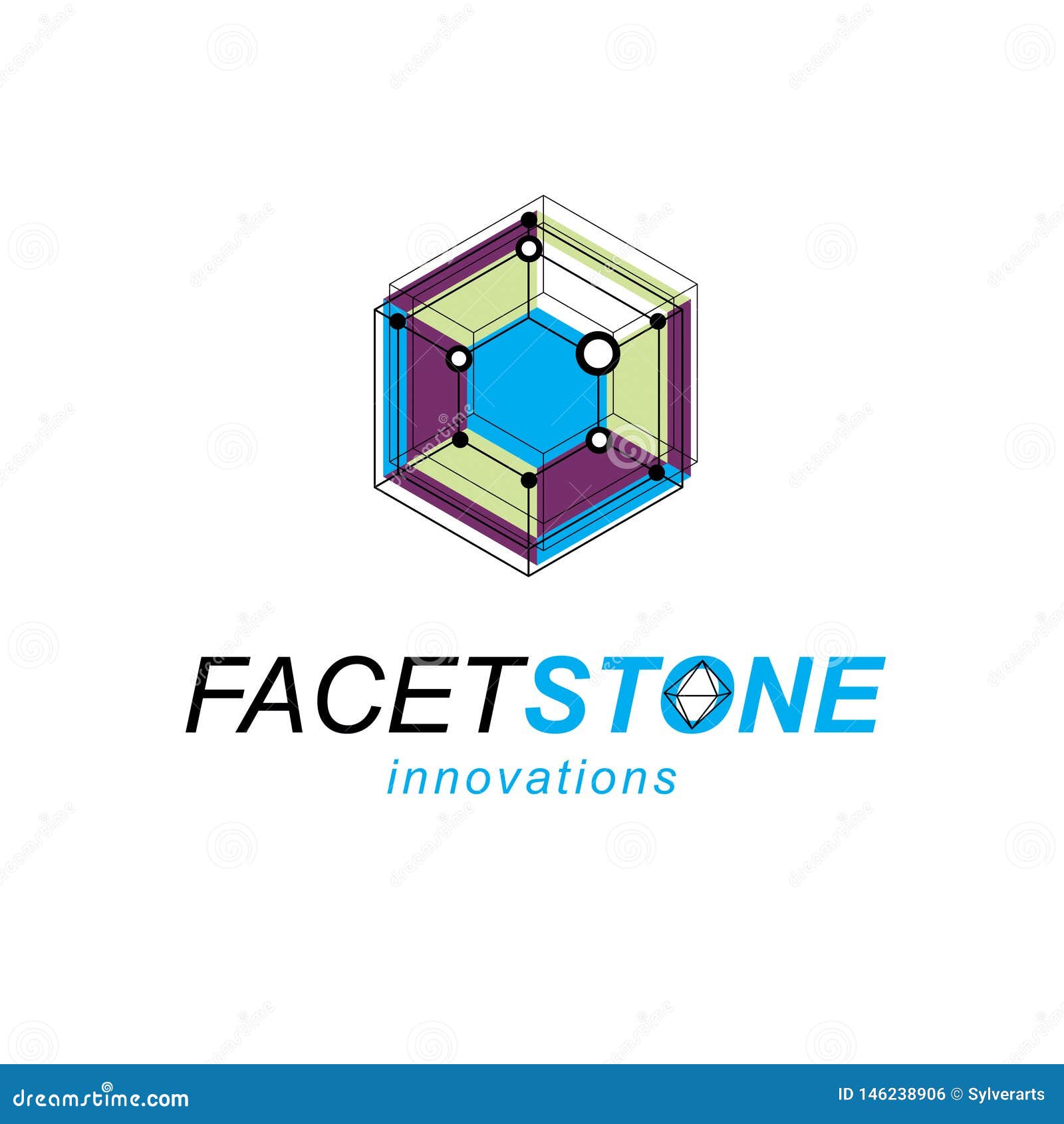 Technology Corporate Logo. Abstract Vector Form, 3D Shape Science Theme ...