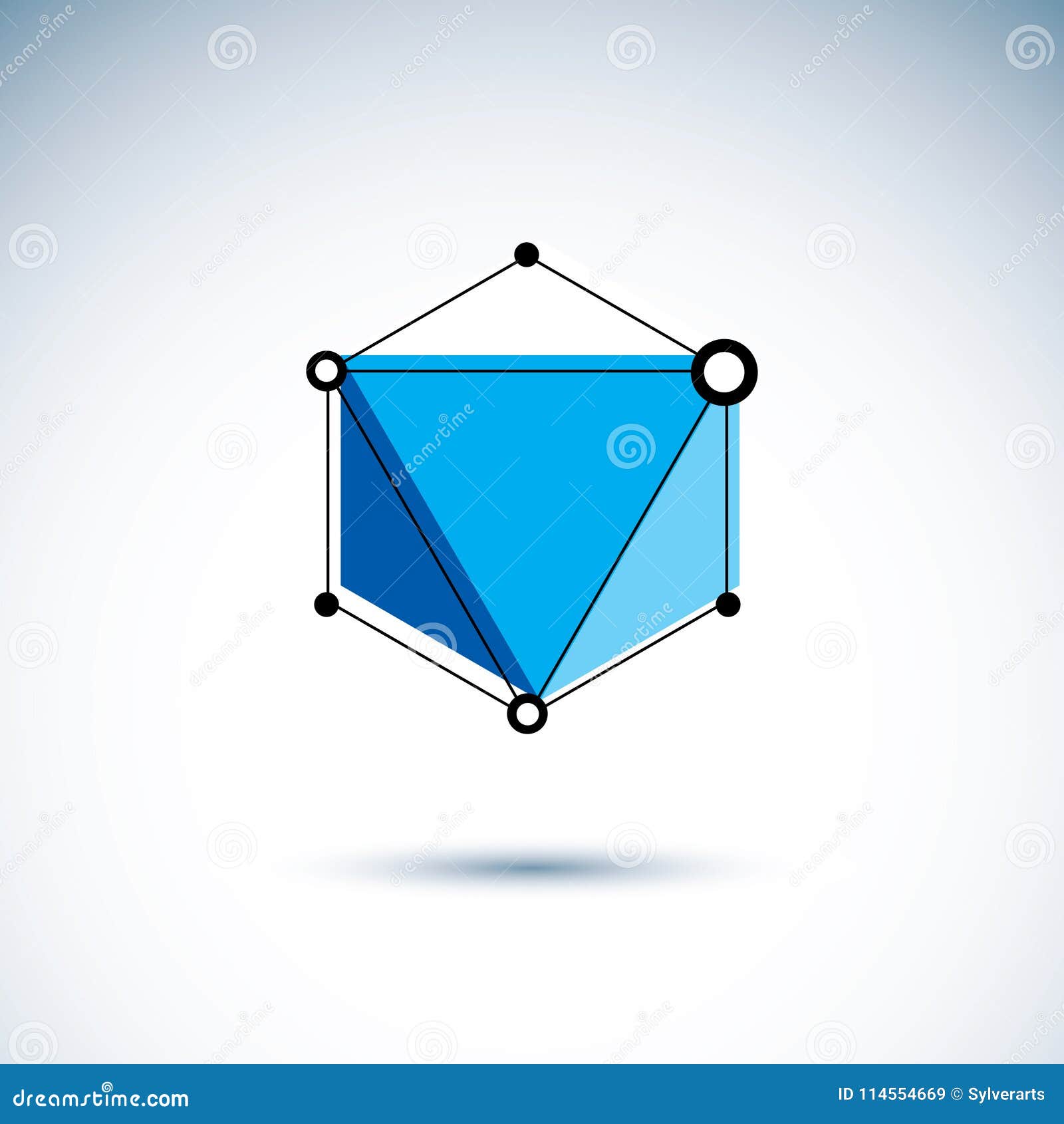 Technology Corporate Logo. 3D Polygonal Geometric Faceted Object Stock ...
