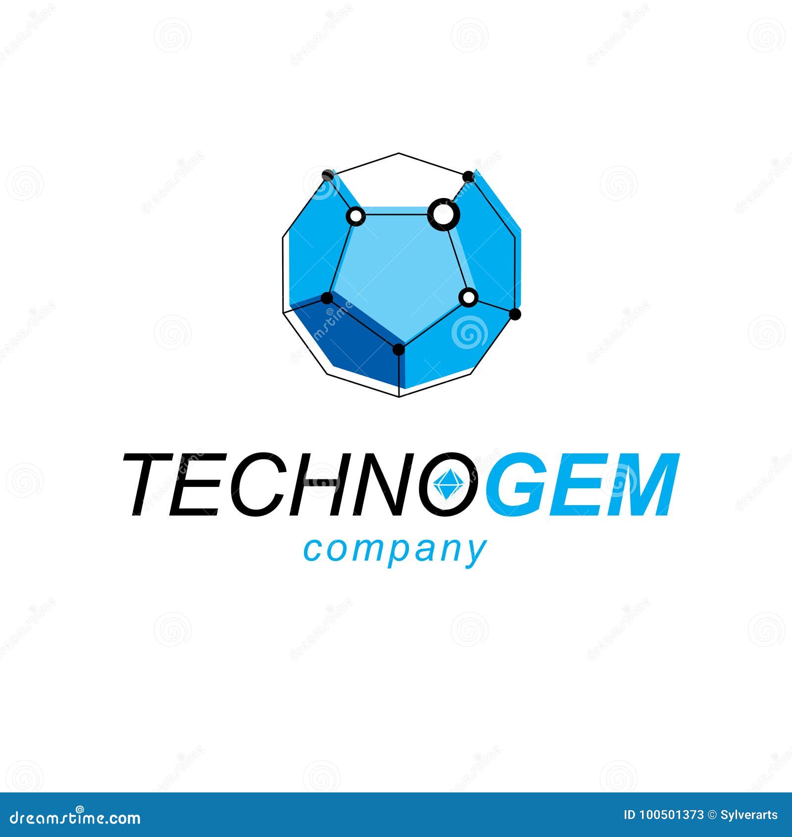 Technology Corporate Logotype. Abstract Vector 3D Mesh Polygonal Stock ...