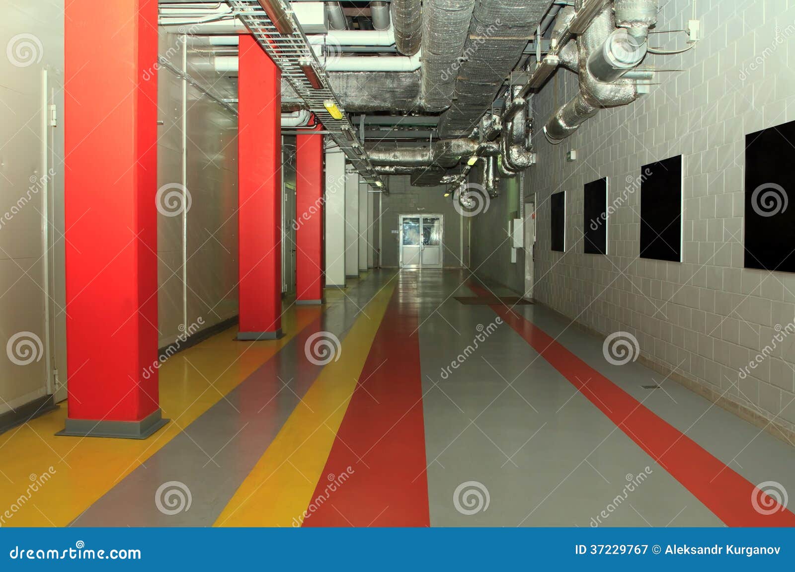 Corridor In A Factory In A Renovated Building Stock Photo ...
