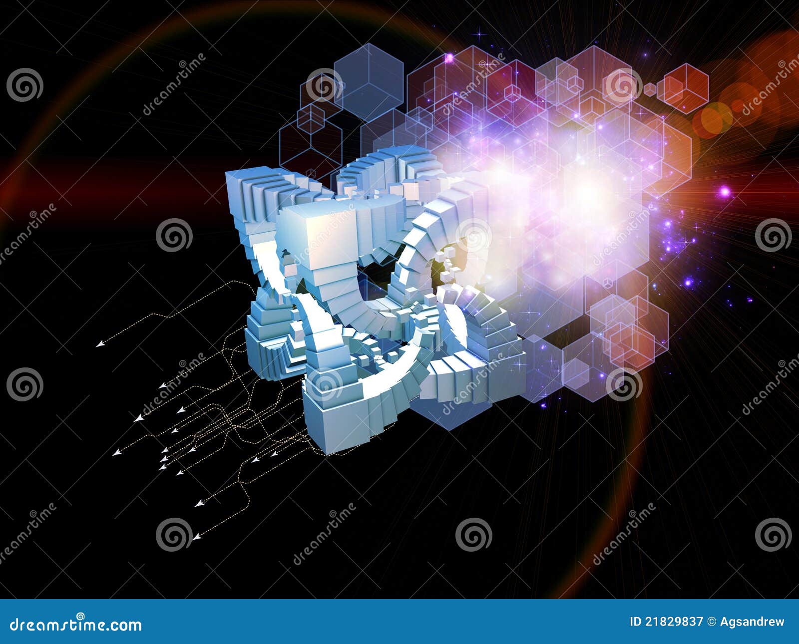 Technology Cube stock illustration. Illustration of virtual - 21829837