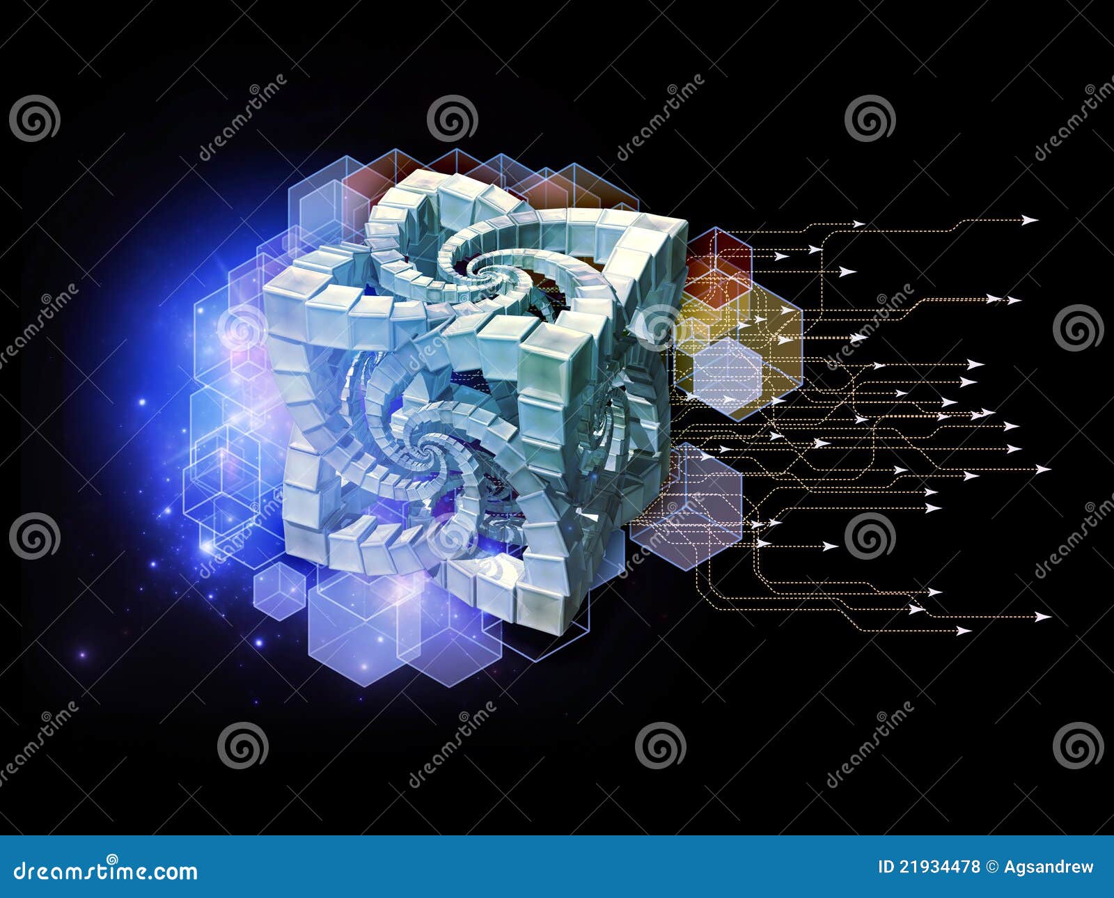 Technology Cube stock illustration. Illustration of abstract - 21934478