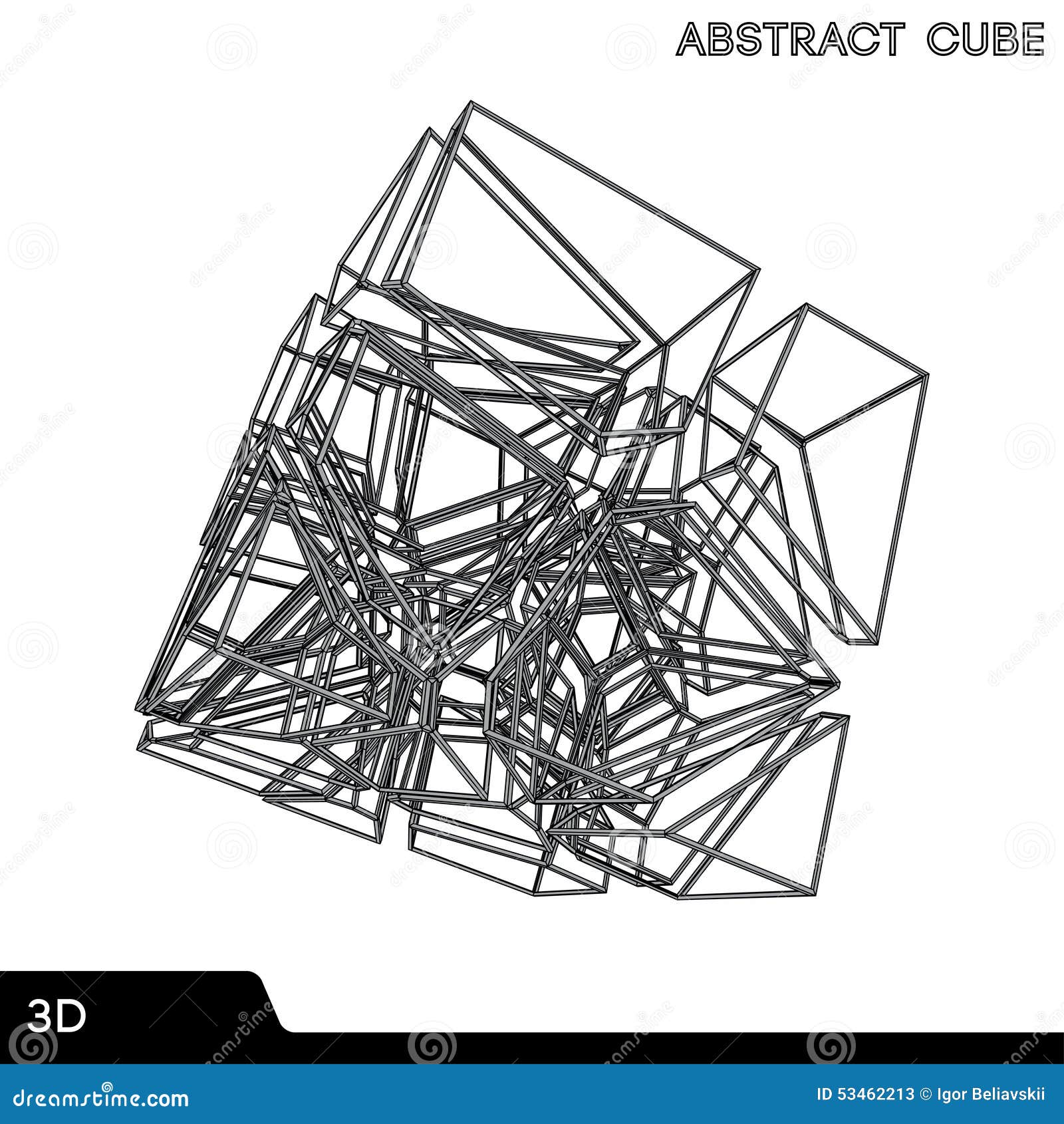 Technology cube. stock vector. Illustration of cube, black - 53462213