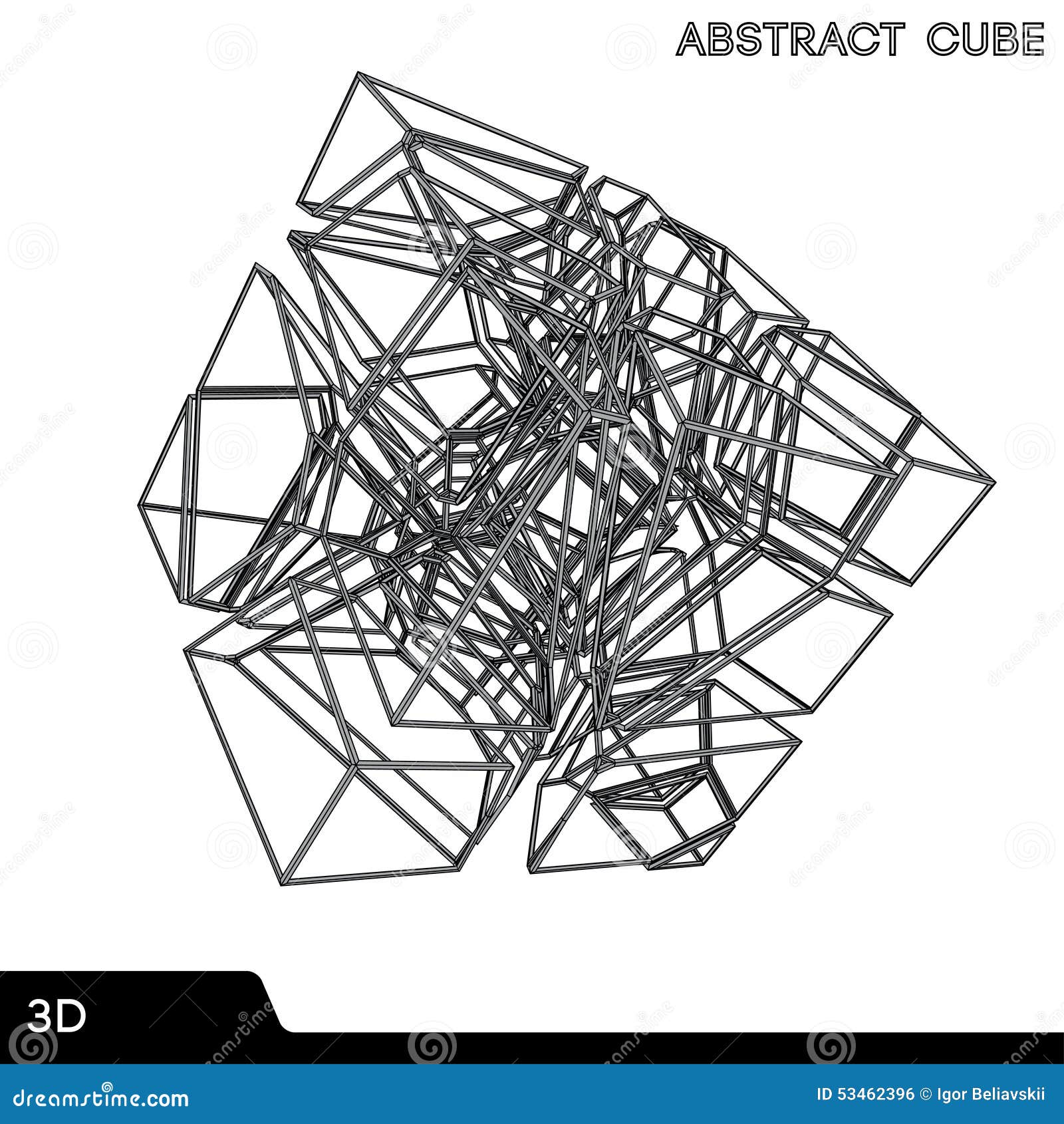 Technology cube. stock vector. Illustration of crack - 53462396