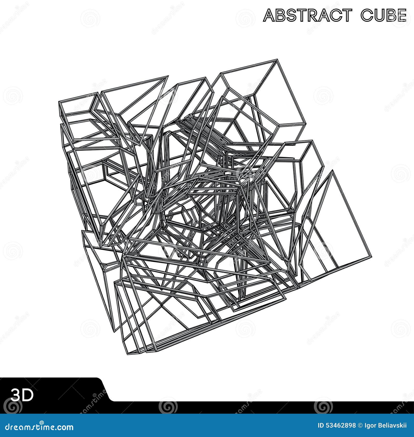 Technology cube. stock vector. Illustration of architecture - 53462898