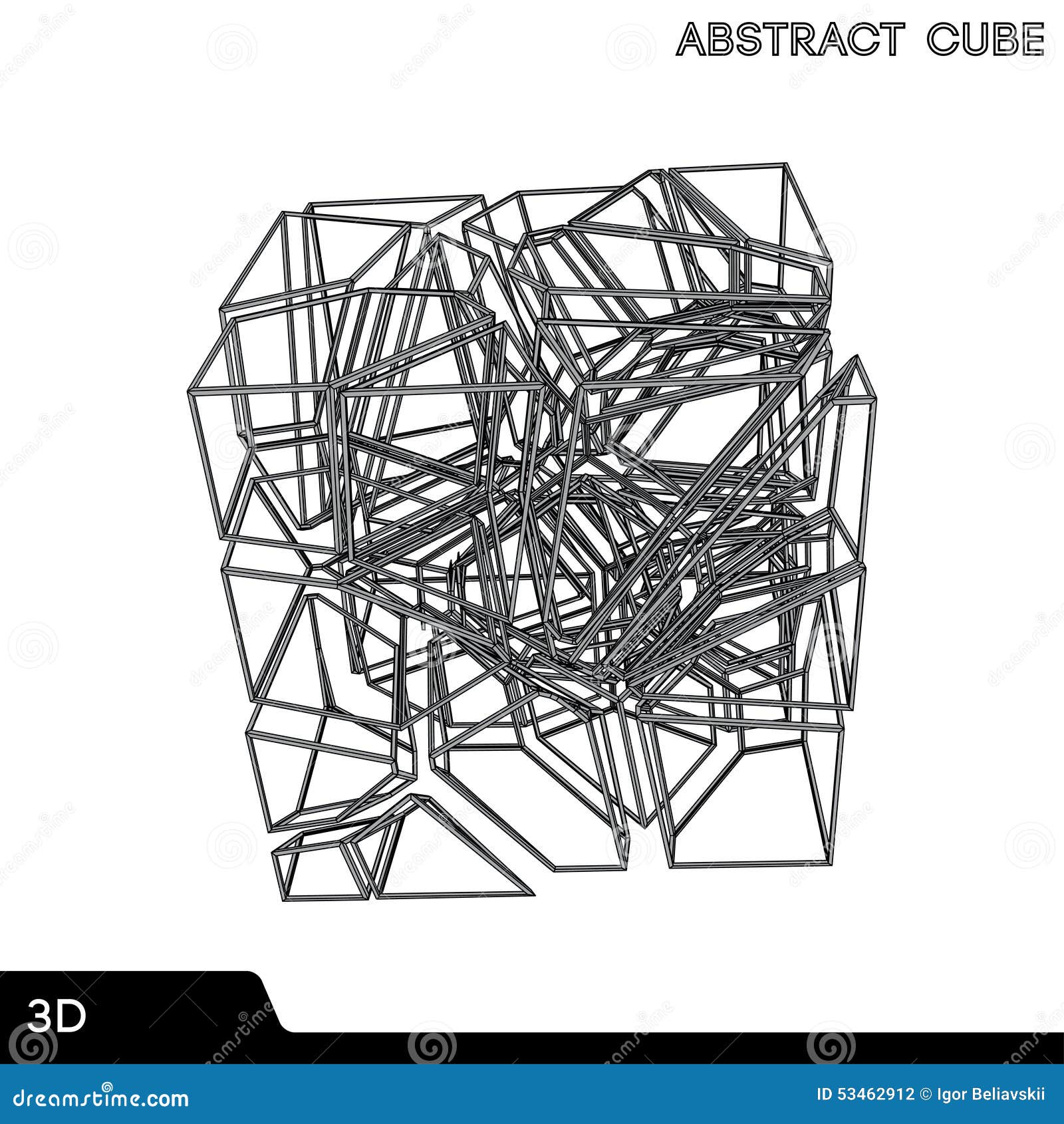 Technology cube. stock vector. Illustration of damage - 53462912