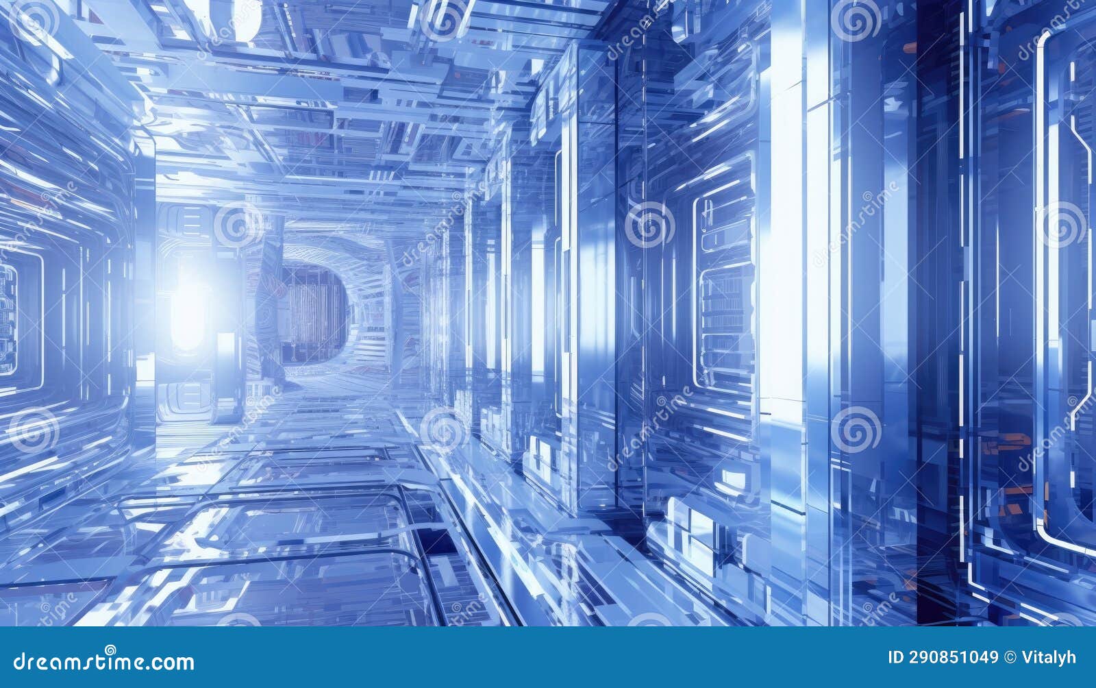 Technology Cube Cyberspace Abstract Geometric Blue Background. Stock ...