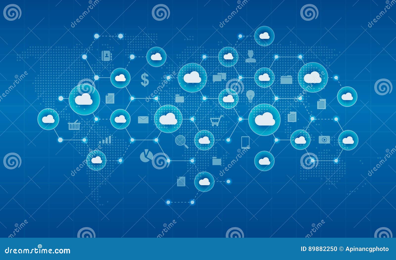 Technology Cyber Cloud Network and Connection Background Stock Vector ... Technology Cyber Cloud Network and Connection Background Stock Vector ...