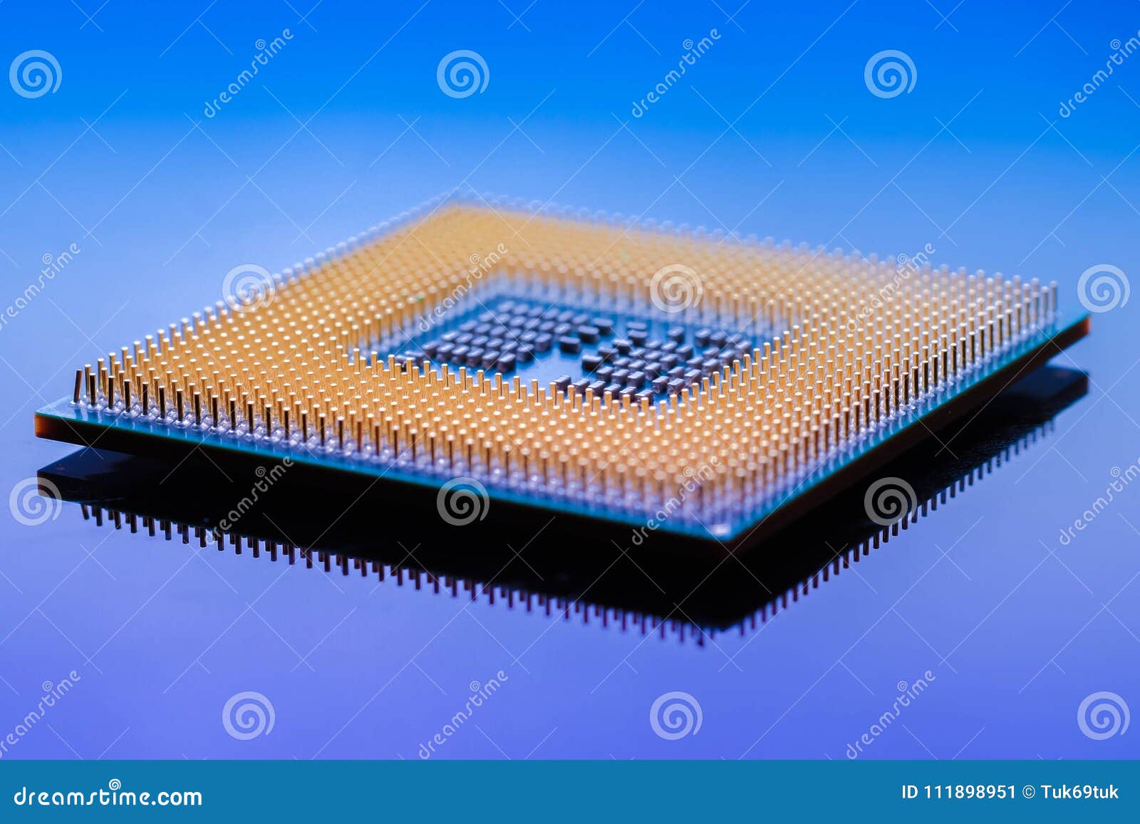 Technology Cyber Electronic Concept. Cpu Ram Computer on Blue Li Stock ...