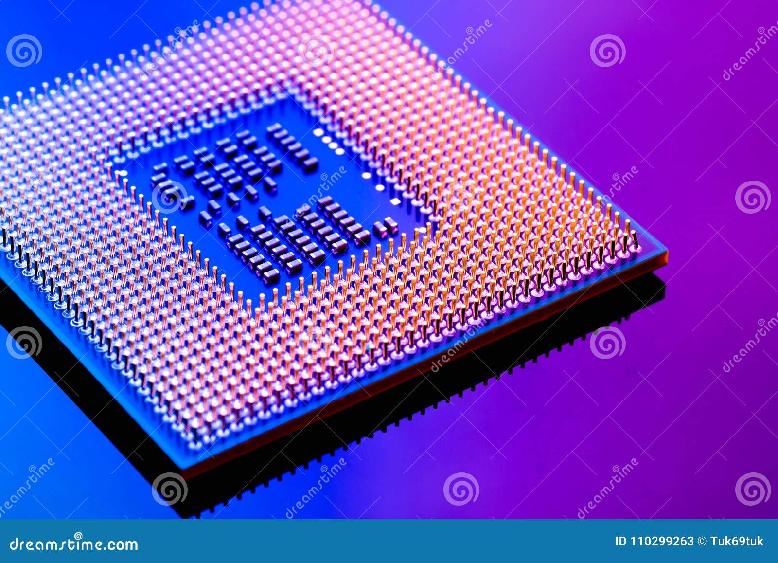 Technology Electronic Concept. Cpu Ram Computer on Blue Li Stock Image ...