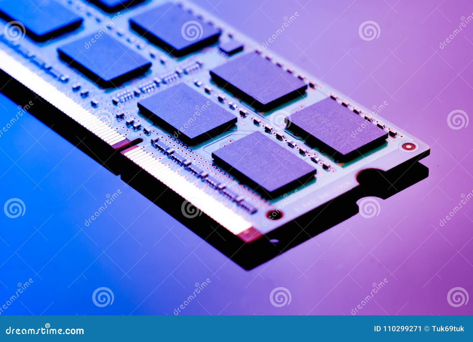 Technology Electronic Concept. Cpu Ram Computer on Blue Li Stock Image ...