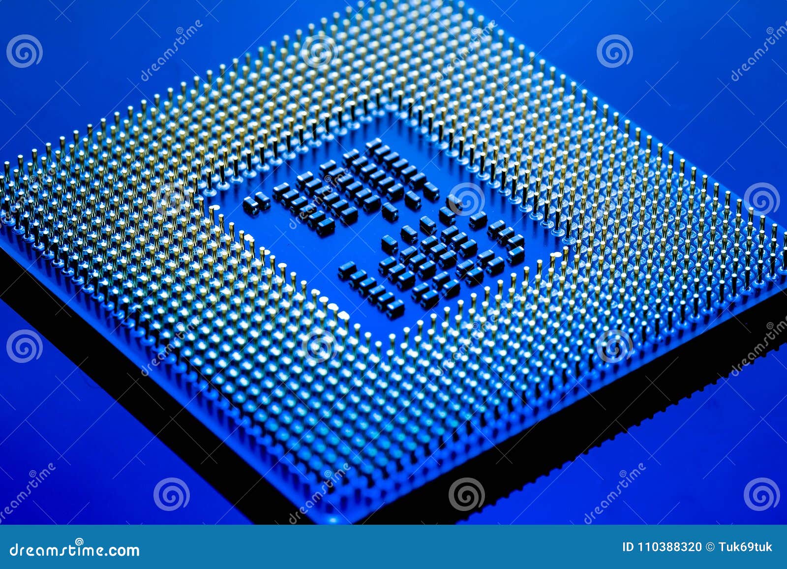 Technology Electronic Concept. Cpu Ram Computer on Blue Li Stock Photo ...