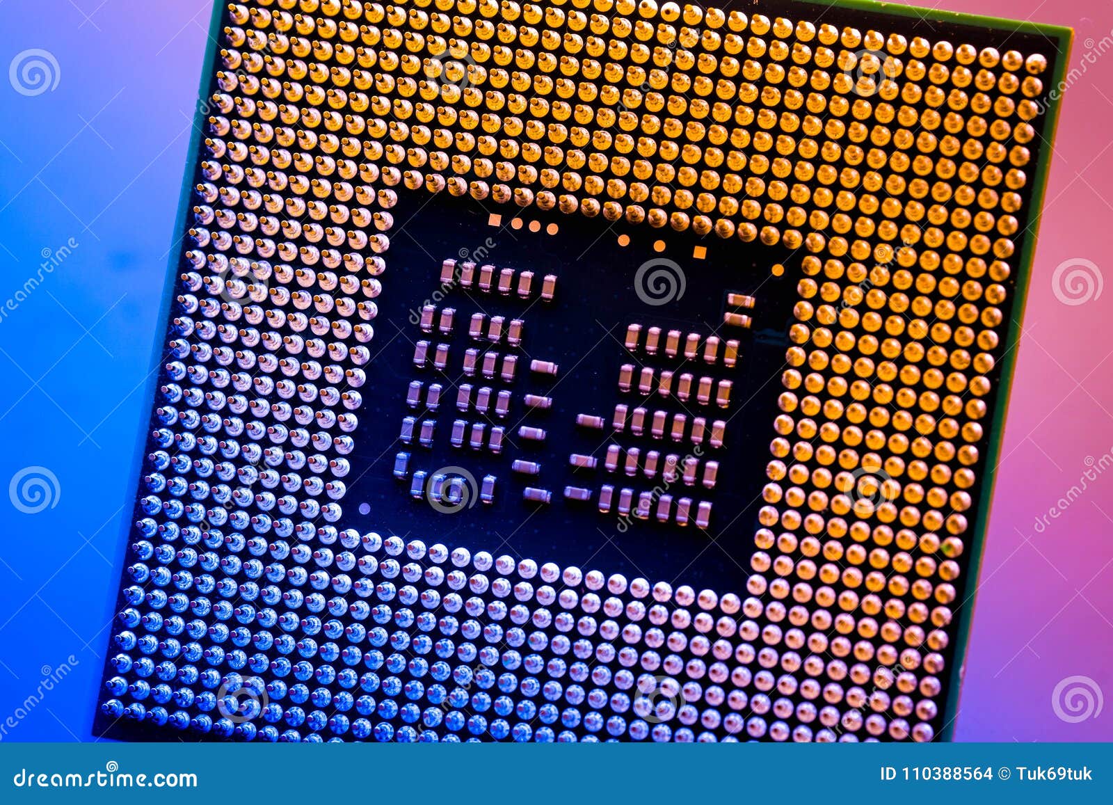 Technology Electronic Concept. Cpu Ram Computer on Blue Li Stock Photo ...