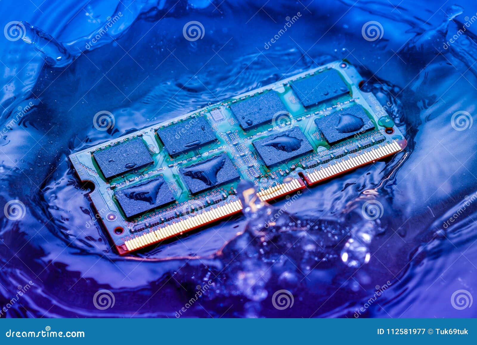 Technology Cyber Electronic Concept. Cpu Ram Computer Fall into Stock ...