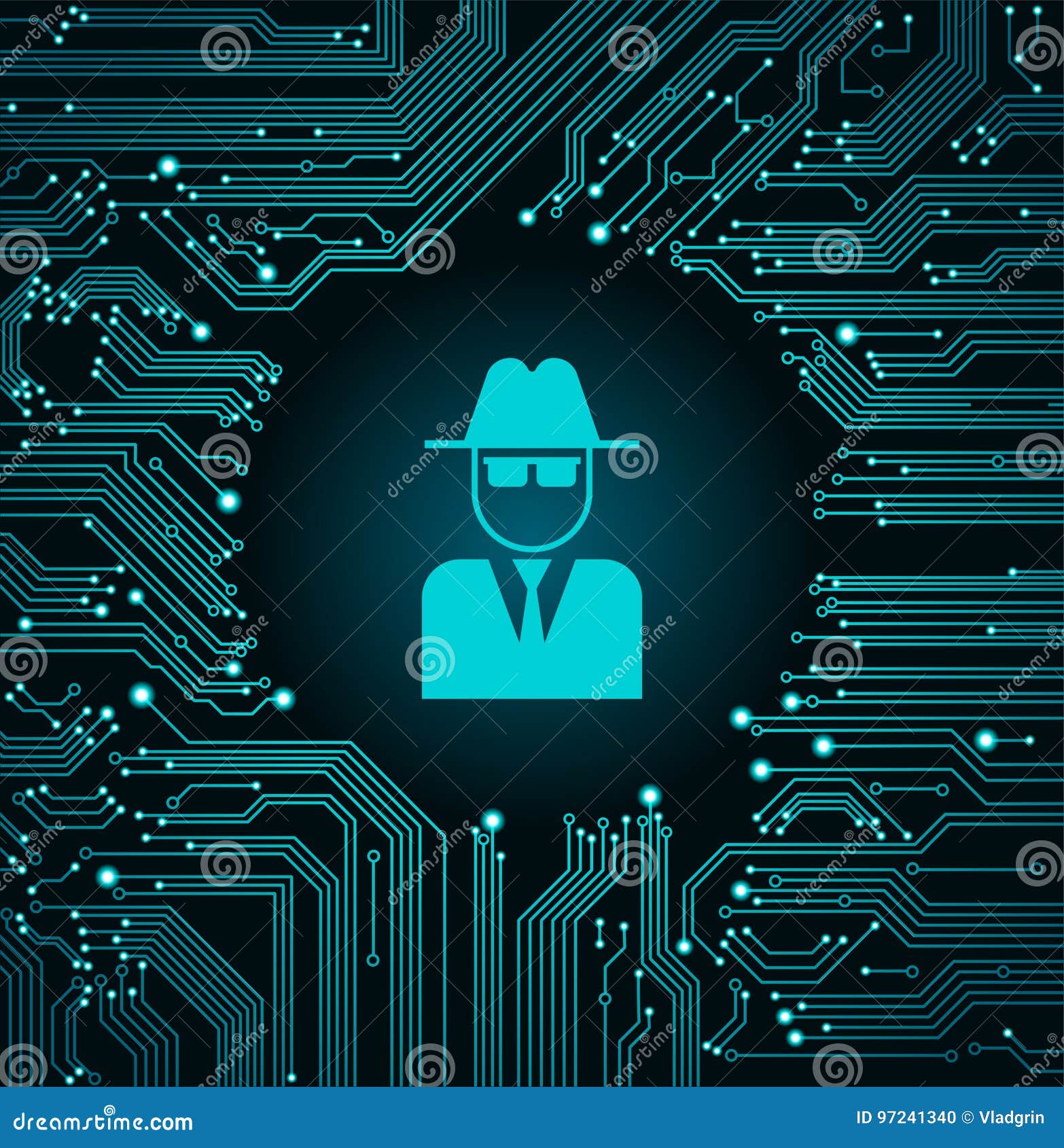 Technology cyber security stock vector. Illustration of board - 97241340