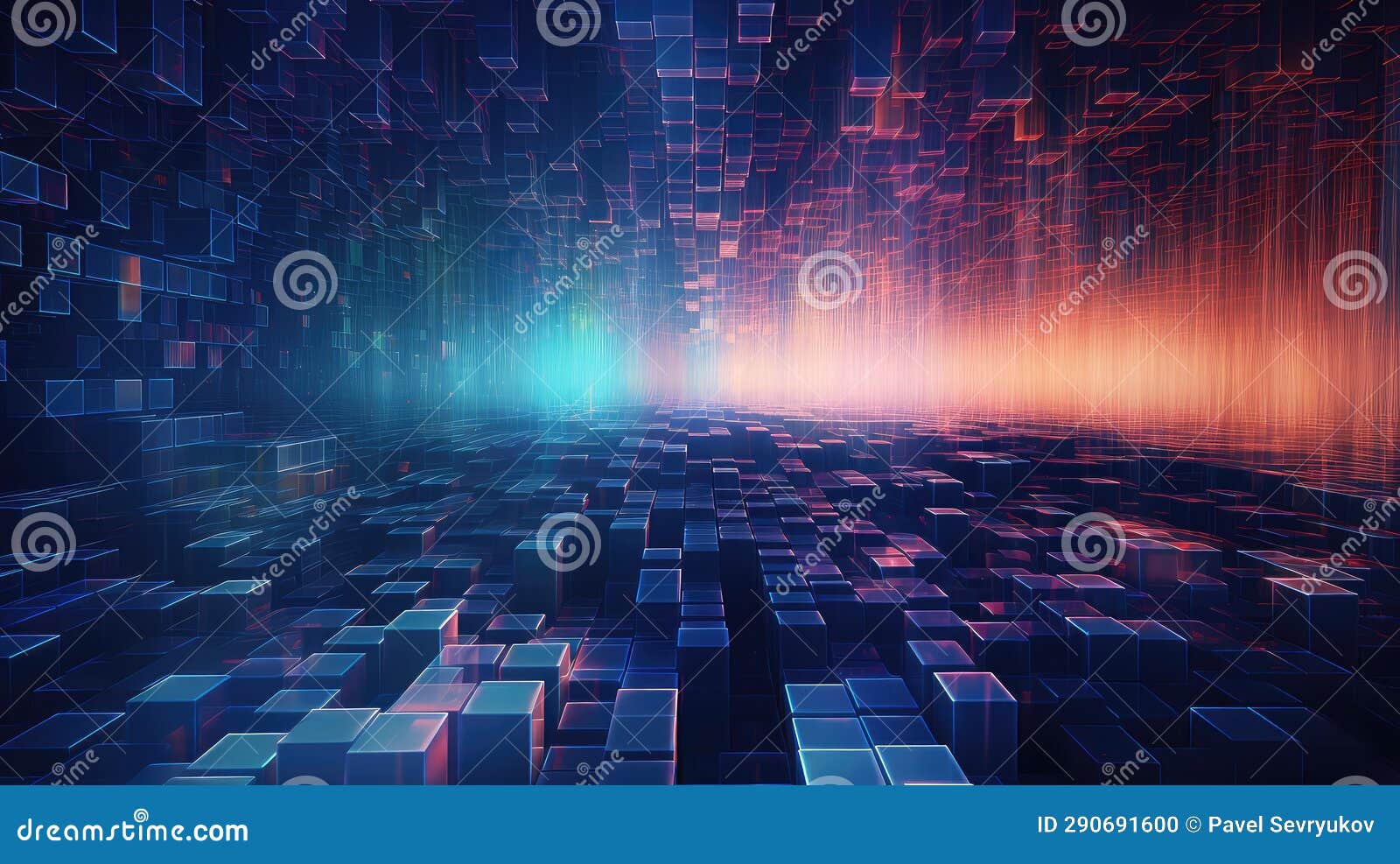 Technology Cyberflow Matrix Matrix Stock Illustration - Illustration of ...