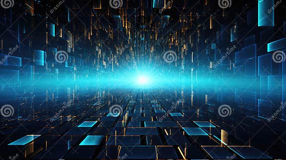 Technology Cyberflow Matrix Matrix Stock Illustration - Illustration of ...