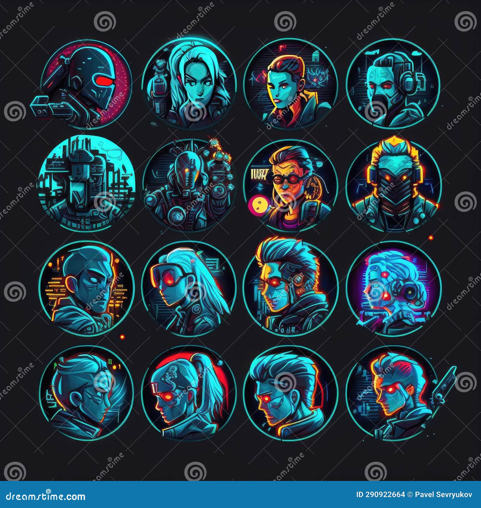Technology Cyberpunk Character Avatar Ai Generated Stock Illustration 290922664