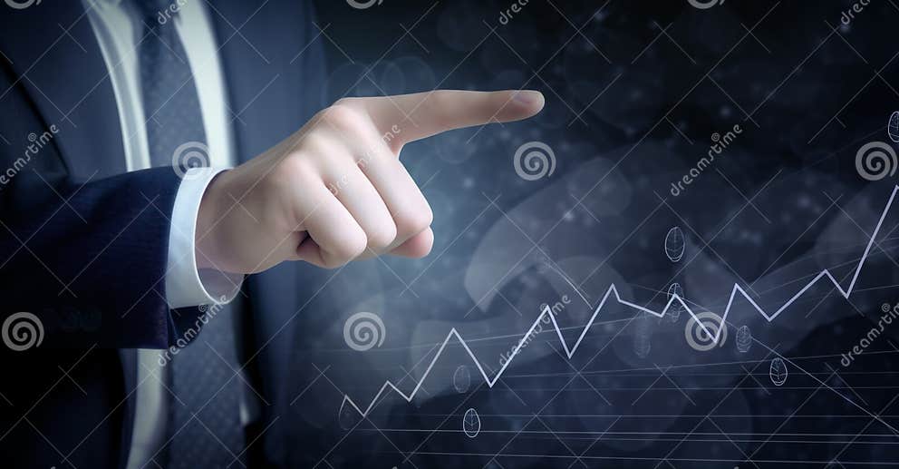 Technology Cyberspace Graph Chart Hand Concept Network Virtual Analysis ...