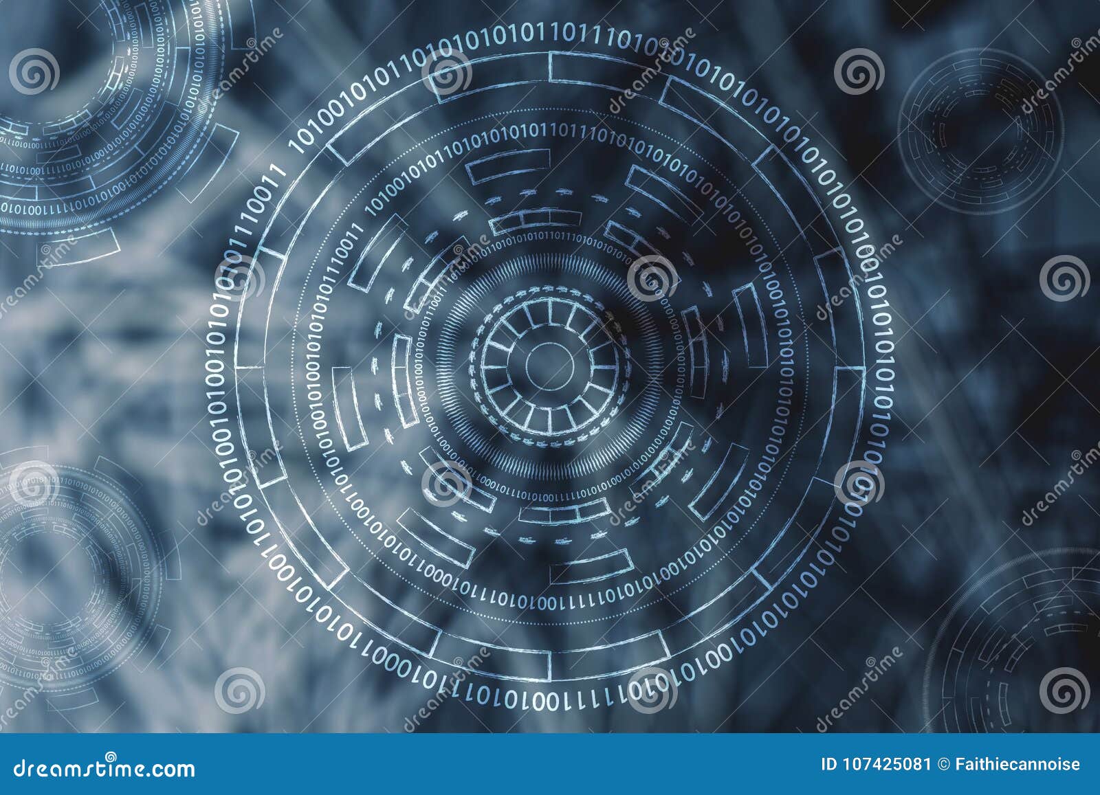 Technology Cyberspace Mechanisms of Different Shapes Stock Illustration ...